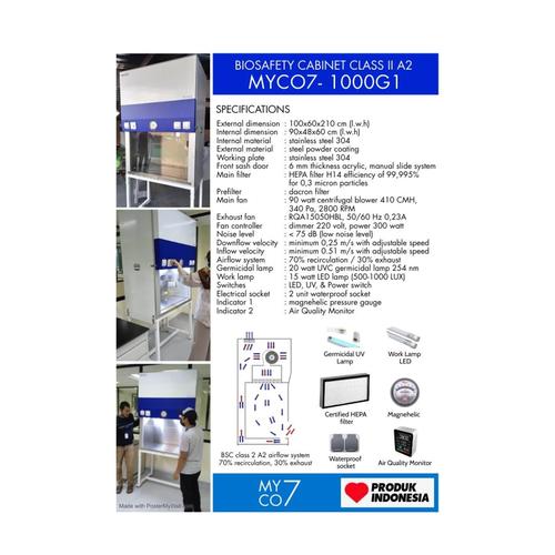 Jual BIOSAFETY CABINET ( BSC ) CLASS 2 A2 TYPE 1000 G 1 - Kota Bandung ...