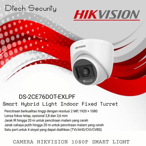 Jual CAMERA CCTV INDOR HIKVISION 2MP SMART LIGHT DS-2CE76DOT-EXLPF ...