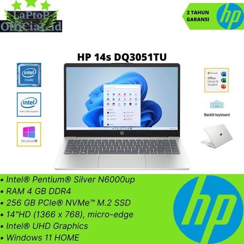 Jual LAPTOP HP 14s DQ3051TU Intel Pentium Silver N6000 4GB 256GB 14 ...