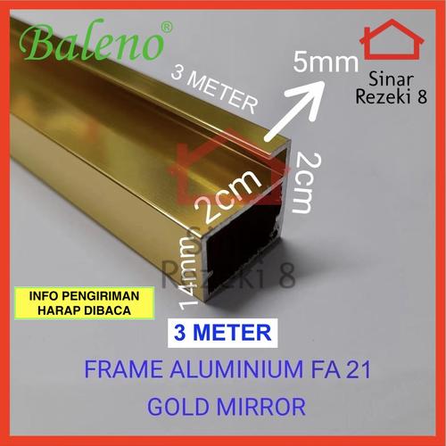 Jual FRAME Kaca Aluminium FA 21 GOLD Lemari Kitchen Profil Lis Bingkai ...