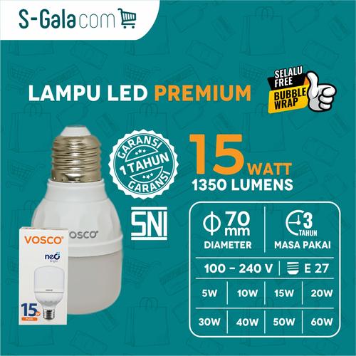 Jual Lampu LED Premium Jumbo / Tbulb / Tabung (putih) 15W Watt ...