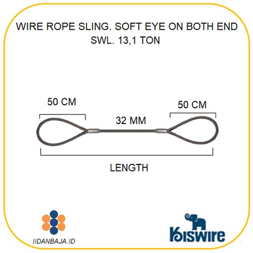 Jual WIRE ROPE SLING 32 MM. SOFT EYE ON BOTH END 50 CM. SWL 13,1 T ...