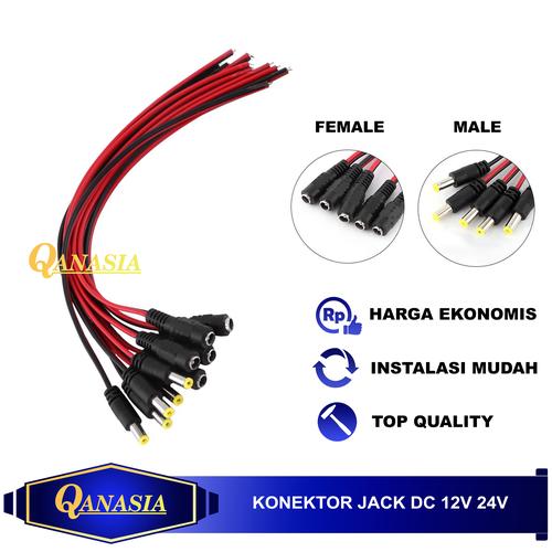 Jual Kabel Sambungan Konektor Jack Soket Socket DC 12V 24V 12 Volt 24 ...