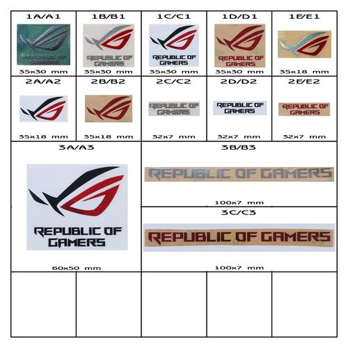 Jual Stiker Logo Asus ROG Republic of Gamers Logam - 2, A - Kab ...