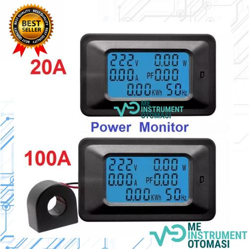 Jual KWH Meter Power Monitor Daya Digital 20A-100A Wattmeter 6 in 1 AC ...