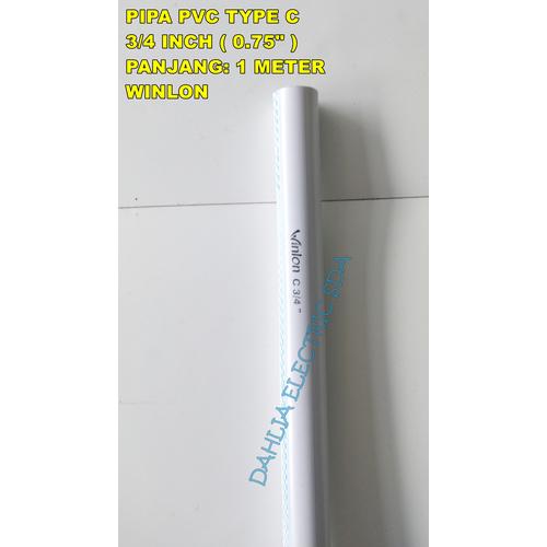 Jual PIPA PVC TYPE C (TIPIS) WINLON 3/4 INCH PANJANG 1 METER - Kab ...