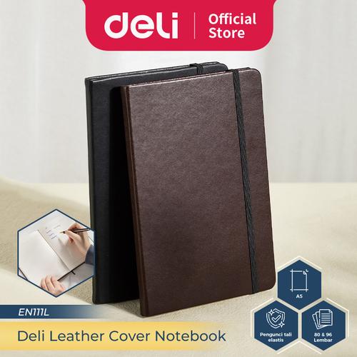 Jual Deli Leather Cover Notebook A5 70GSM 80 96 Lembar EN111L EN12XL ...