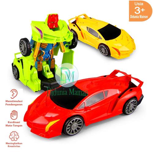 Promo Mainan robot transformers bump and go mobil mobilan super car ...