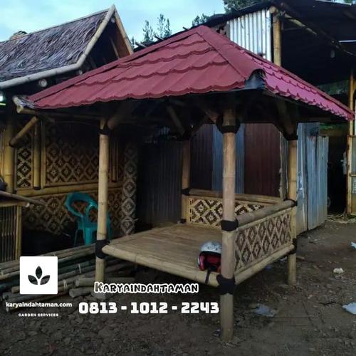 Jual Saung bambu murah atap genteng metal ukuran custom - Kab. Bogor ...