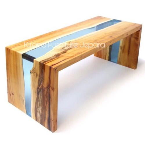 Jual MEJA CAFE TREMBESI RESIN / MEJA CAFE TREMBESI RESIN NATURAL GLOSS ...