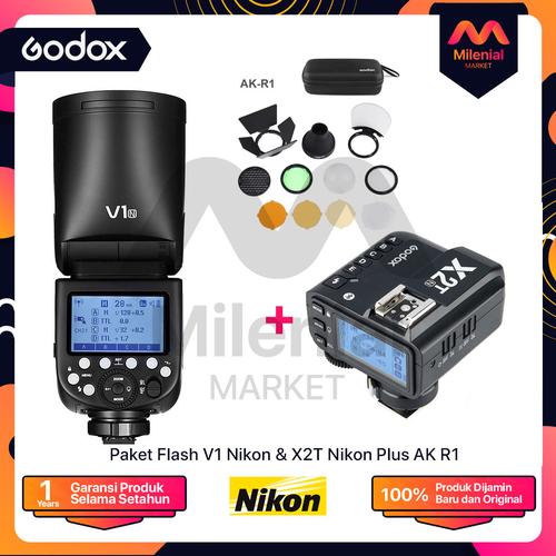 Jual Paket Flash Godox V1 Nikon + Trigger Godox X2T Nikon - Tanpa AK R1 ...