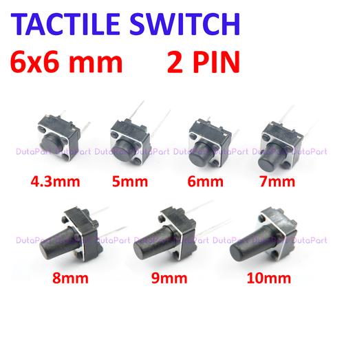 Jual Tactile Switch Push Button 6x6 Mm 2 Pin Kaki Silahkan Pilih Ukuran