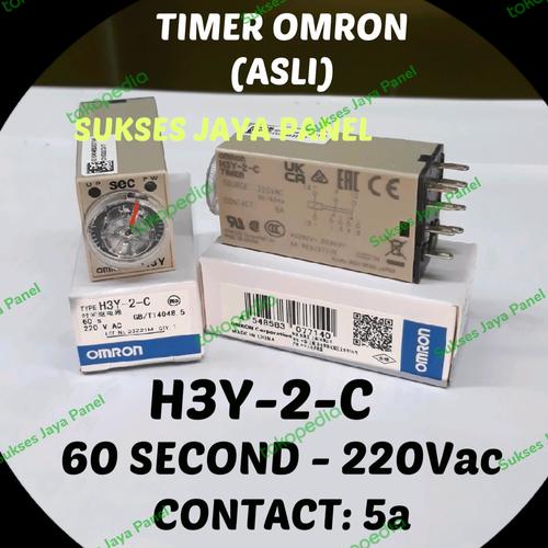 Jual Timer omron (asli) H3Y-2-C (60 Second - 220Vac) kontak 5a - Jakarta Pusat - Sukses Jaya ...