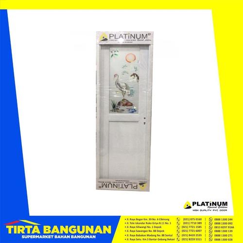 Promo PLATINUM/ MARLIN PINTU KAMAR MANDI PVC 70 X 200 CM PUTIH 1/2 KACA ...