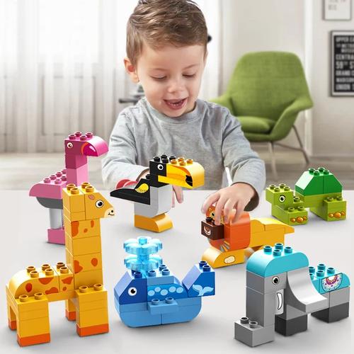 Jual Compatible Duplo Feelo Animal Blocks Bricks mainan balok susun ...