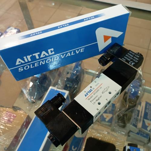 Jual Airtac Solenoid Valve Double Coil 4V330C-10 Drat 3/8" 5/3Way Dc 24 ...