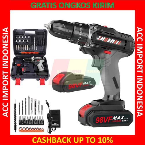Jual Mesin Bor Listrik Baterai Portable Rechargeable Cordless Tanpa ...