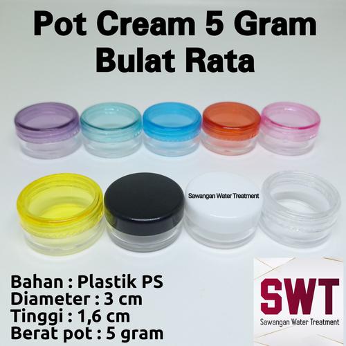 Jual Pot Cream 5 gram bulat rata / pot cream 5gram bulat rata / pot jar ...