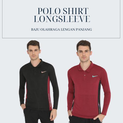 Jual Polo Shirt Longsleeve Kaos Golf Poliester Dri Fit Baju Olahraga ...