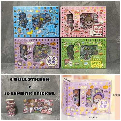 Jual Stiker Roll Momo (1Box isi 4 Roll & 10Lembar) Stiker 2D Sticker ...