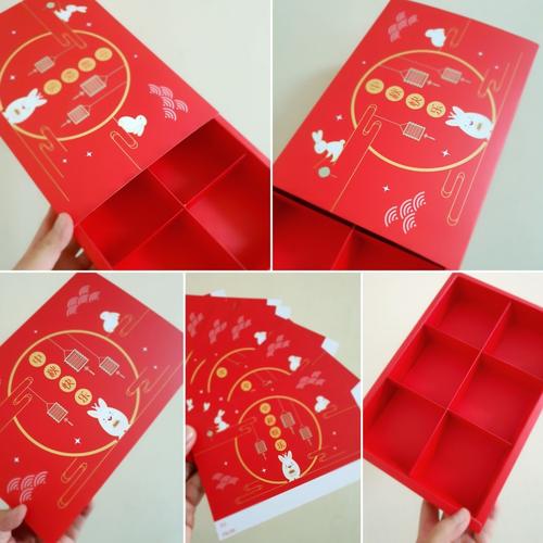 Jual box sekat 6 kue bulan dus kotak mooncake 100 gr ukuran 19x28x5 cm ...