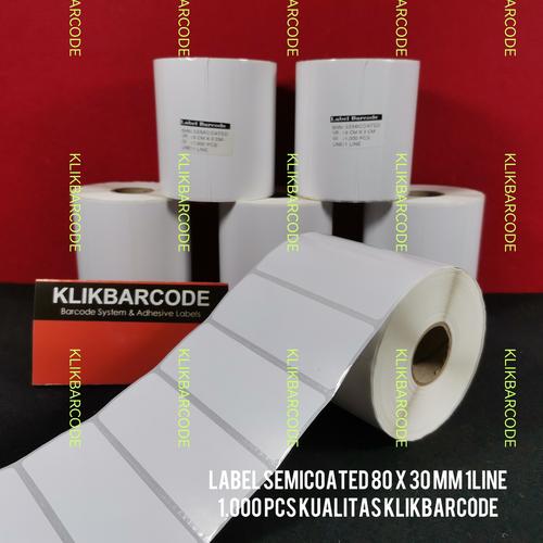 Jual Stiker Label Barcode Semicoated 80x30 mm / 80 x 30 mm / 80x30mm ...