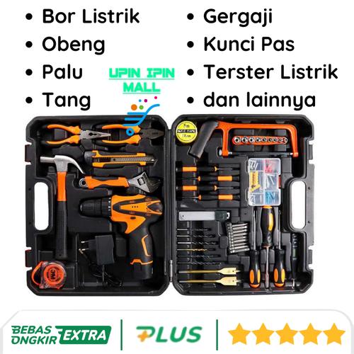 Jual Alat Pertukangan Perkakas Lengkap 1 set dengan Box Tool Kit Set ...