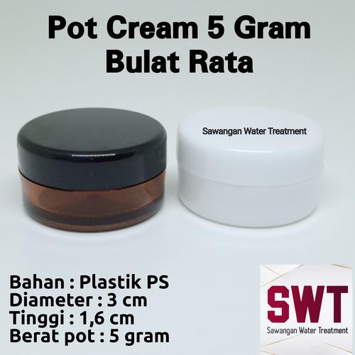 Jual Pot Cream 5 gram bulat rata / Pot cream 5 gr Putih dan Amber ...