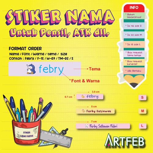 Jual STIKER LABEL NAMA LABEL PENSIL | ATK | label Pensil | Label buku ...