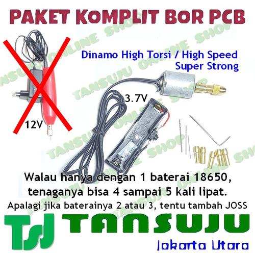 Jual Paket Komplit Bor PCB Dinamo Strong Collet Brush Mata Bor Baterai ...