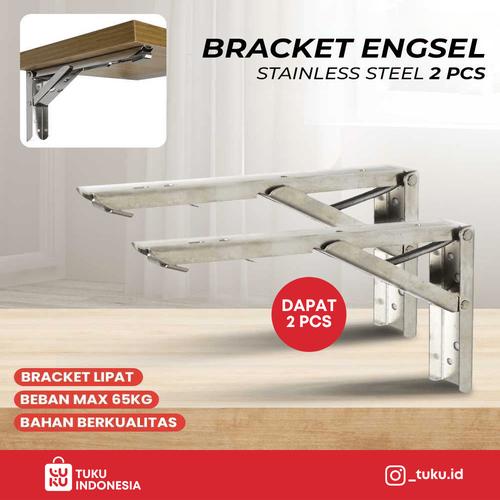 Jual Engsel Besi Siku Meja Lipat Bracket Rak Stainless Steel 10 Inch 2 ...