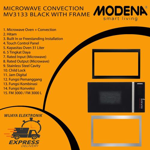 Promo Microwave Convection Modena 31 Liter MV 3133 Modena MV3133 Black ...