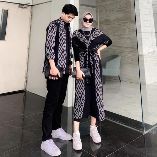Jual couple tenun set couple tenun baju sarimbit tenun - kemeja, S ...