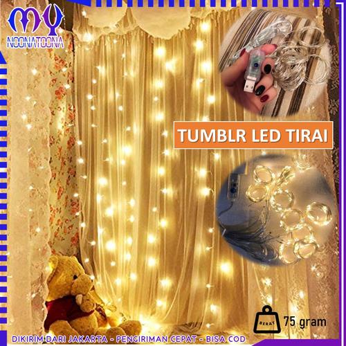 Promo Lampu Hias Tumblr Tirai Led 3x3 meter 300 LED Lampu Tumblr Gorden ...