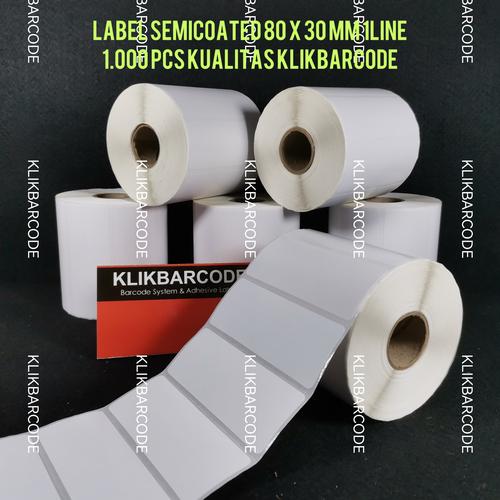 Jual LABEL STIKER Semicoated BARCODE 80 X 30 MM STICKER ETIKET 80x30 ...