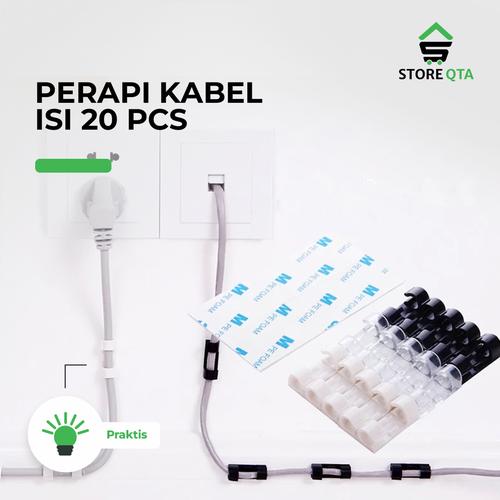 Jual Klip penahan perapi penjepit kabel organizer isi 20 pcs - Bening ...