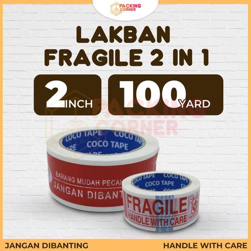 Jual Isolasi Solatip Fragile Handle With Care Jangan Dibanting 2" 100 ...