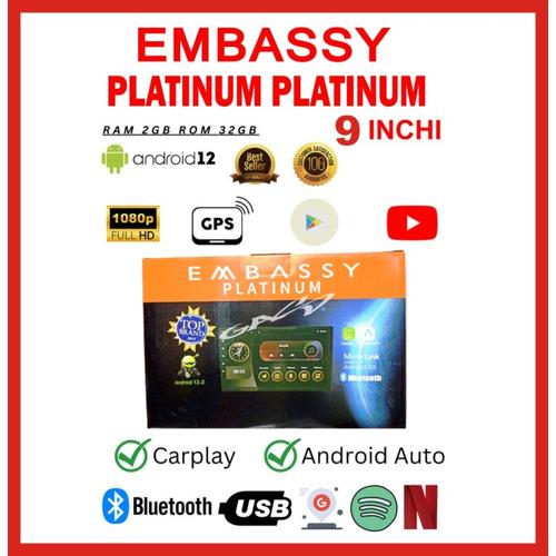 Jual Headunit Android layar 9 inch universal Merk Embassy Platinum ...
