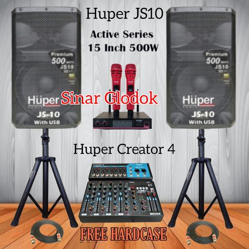 Jual Paket Sound System Special Spk Aktif HUPER JS10 Mixer HUPER ...