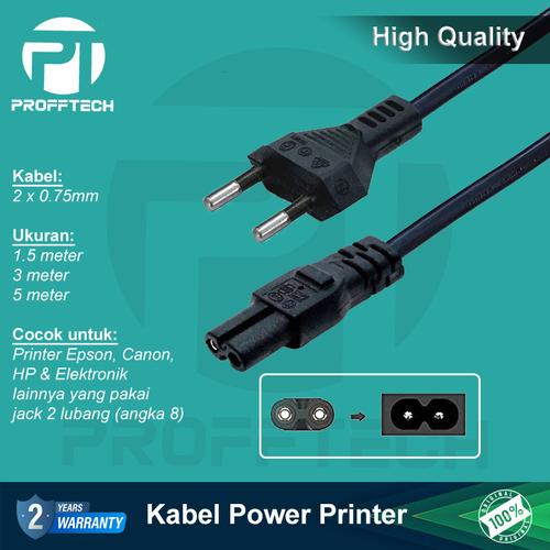 Jual Kabel Power Printer 2 lubang angka 8 Garansi 2 tahun 1.5M 3M 5M ...