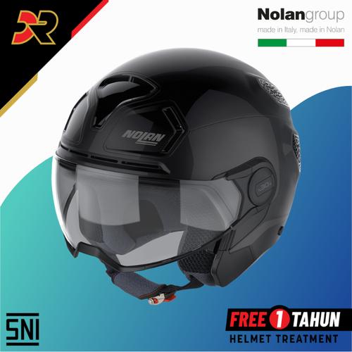 Jual NOLAN N30-4 T 003 CLASSIC GLOSSY BLACK HELM HALF FACE SNI N304 ...