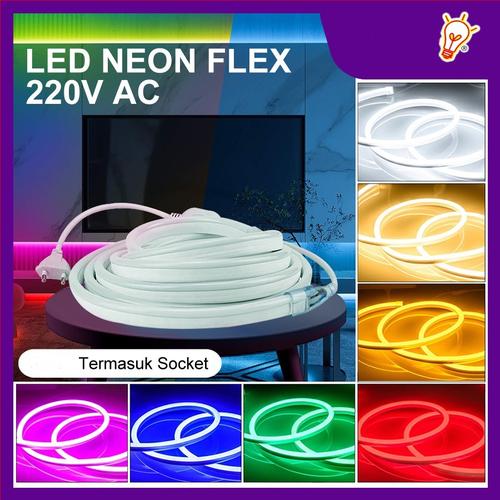 Jual Paket Lampu LED Neon Flex 220V 1m - 5m Lengkap Tinggal Colok ...