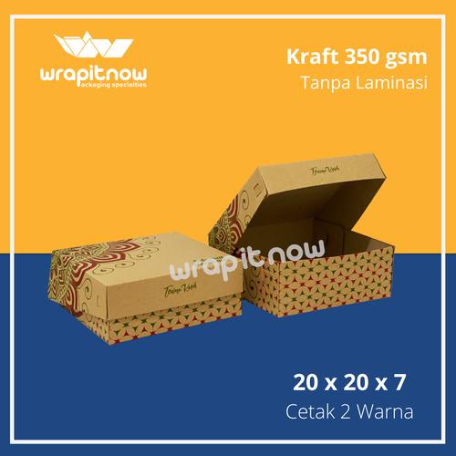 Jual Kraft 20x20x7 Cetak/Box Nasi Berkat Kondangan Pesta Motif Bakery ...
