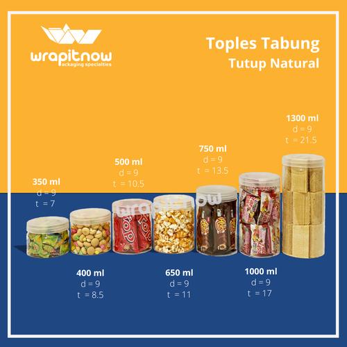 Jual Toples Plastik Toples Murah Toples Tabung Toples Silinder Toples Jar - 500 ml - Kota ...