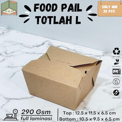 Jual PAPER BENTO RICE BOX FOOD PAIL KOTAK TOTLAH BAHAN KRAFT COKELAT ...