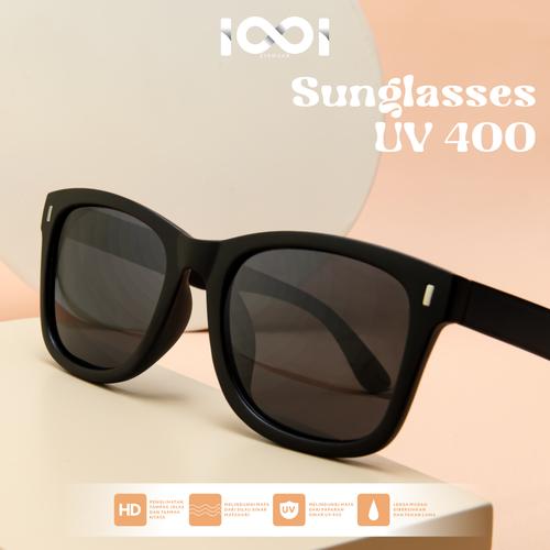 Promo Kacamata Hitam Sunglasses Anti UV Frame Kotak Pria Wanita - IOOI I-02 - Black Doff ...