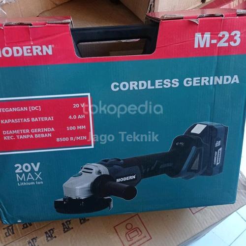 Jual Gerinda Tangan 4" Cordless Modern M23 Angle Grinder Baterai 4inch ...