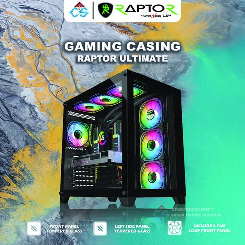 Jual Casing Gaming Raptor ULTIMATE BLACK 4FAN ARGB - Casing Gaming ARGB ...