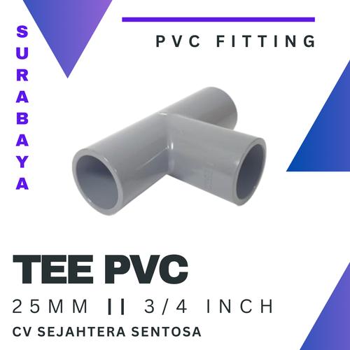 Jual Tee PVC Lesso AW 25mm 3/4 inch Equal Tee Fitting Sambungan Pipa ...
