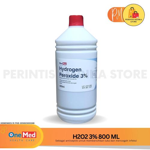 Jual ONEMED H2O2 3% Pehidrol Antiseptik Luka P3K l H2O2 kemasan 800ml ...
